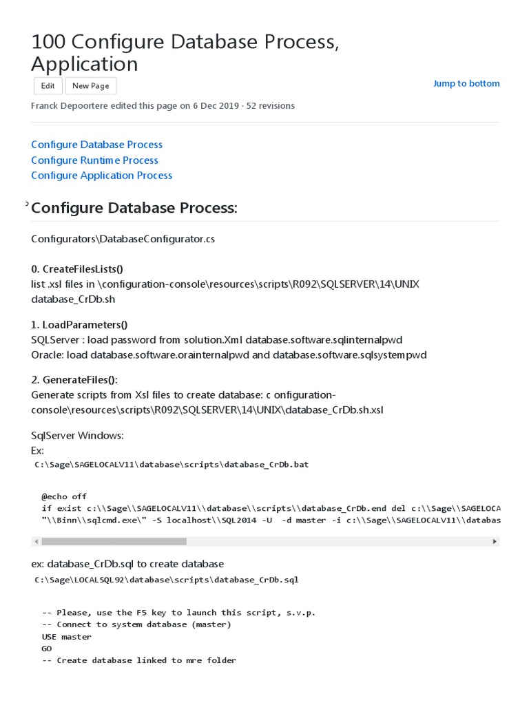 100 Configure Database Process, Application Sage-ERP-X3 - Configuration ...