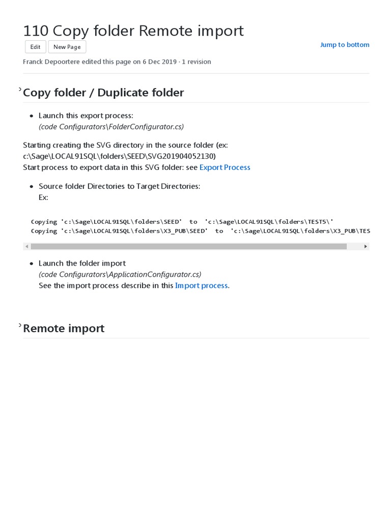 110 Copy Folder Remote Import Sage Erp X3 Configuration Console Wiki Pdf