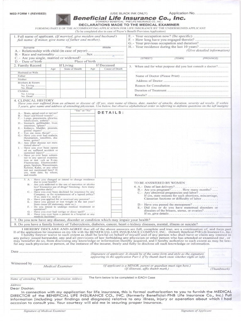 Benlife FME Forms | PDF