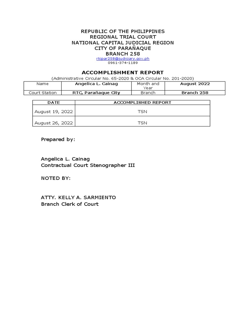 Republic of The Philippines Regional Trial Court National Capital ...