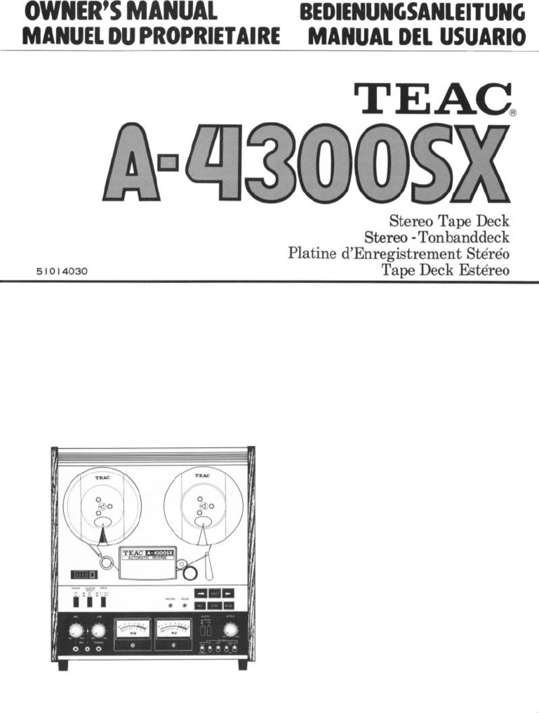 Teac A 4300 SX Owners Manual | PDF