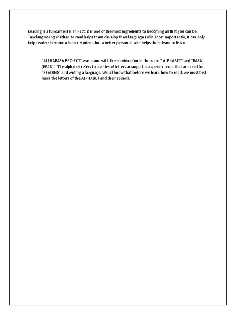 Alphabasa Project: Reading Foundations | PDF | Language Arts & Discipline