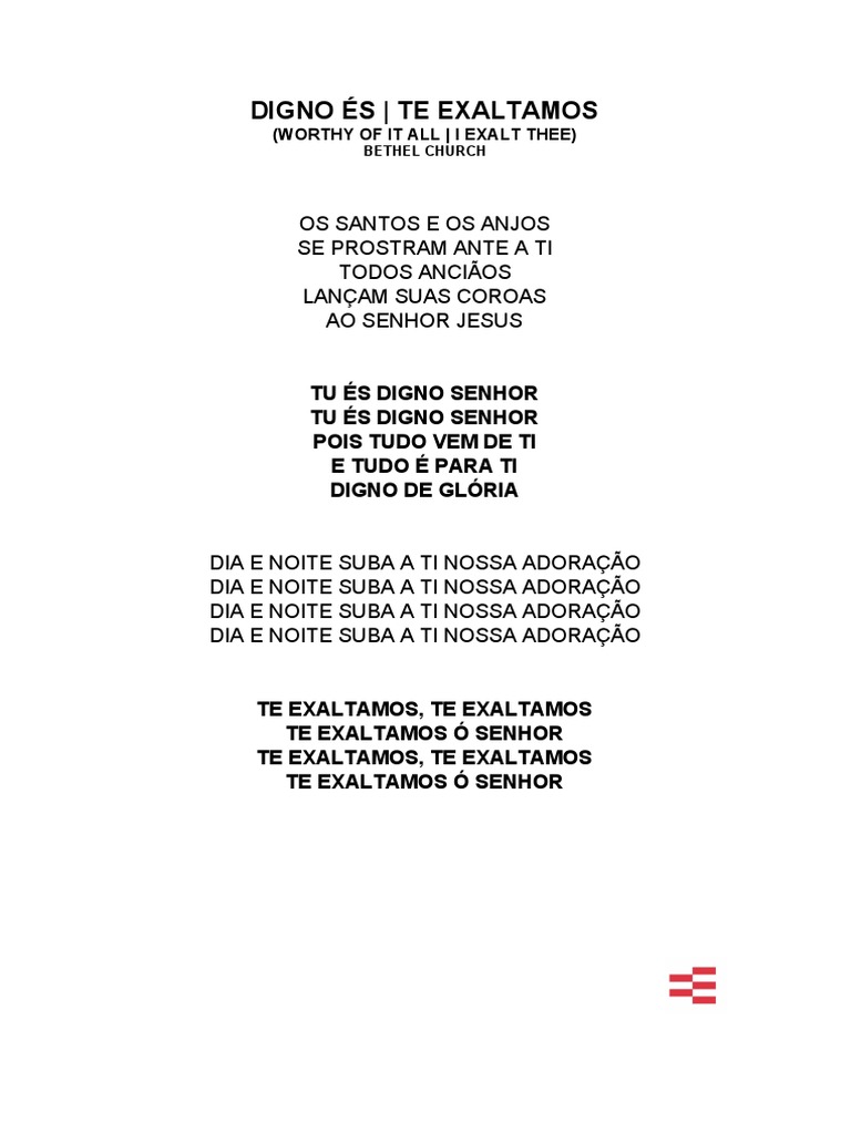 DIGNO ÉS - TE EXALTAMOS (Worthy of It All - I Exalt Thee) - Bethel ...