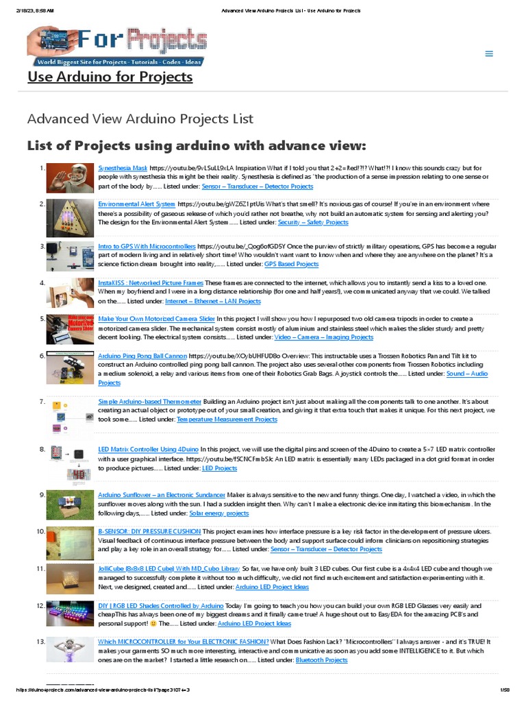 Advanced View Arduino Projects List - Use Arduino For Projects-3 | PDF ... Advanced View Arduino Projects List - Use Arduino For Projects-3 | PDF ...