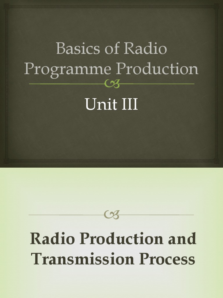 Radio Production Unit 3 | PDF | Microphone | Radio
