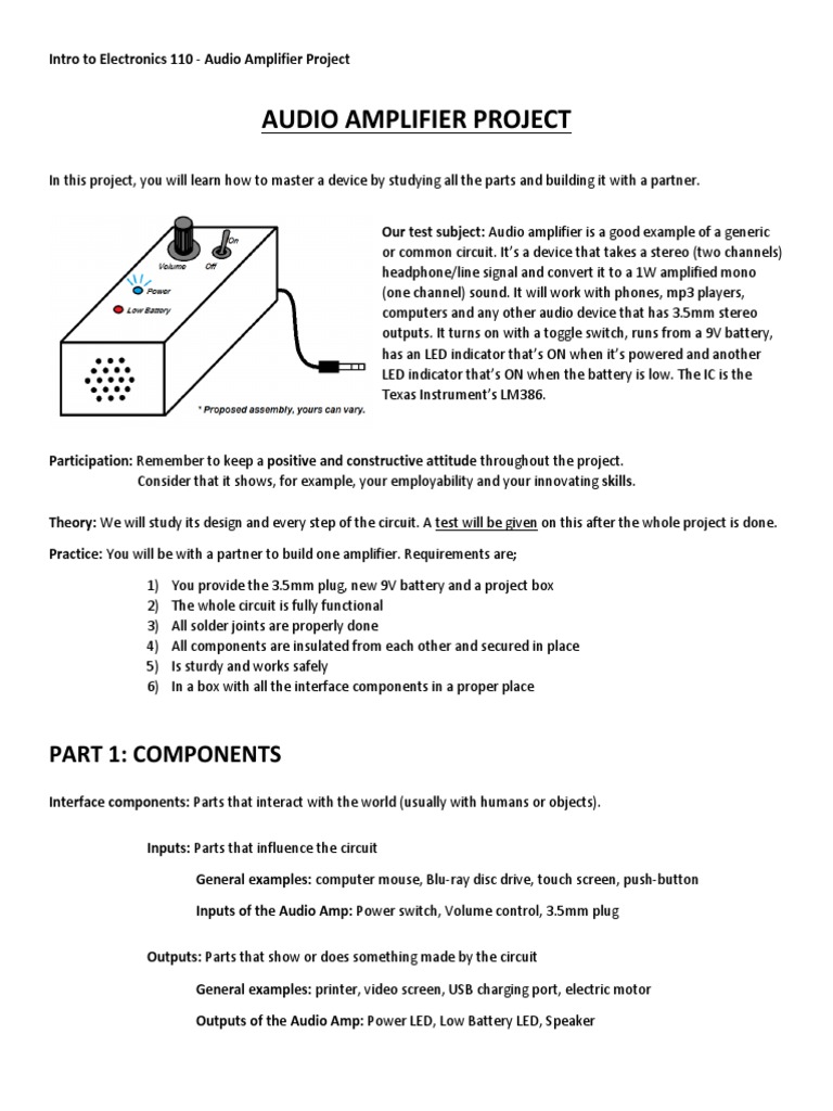 Audio Amp | PDF | Amplifier | Resistor