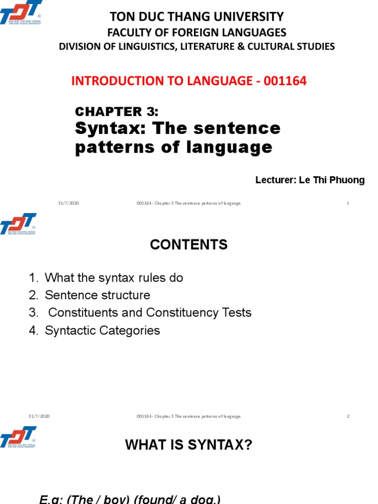 Chapter-3 Syntax | PDF | Syntax | Phrase