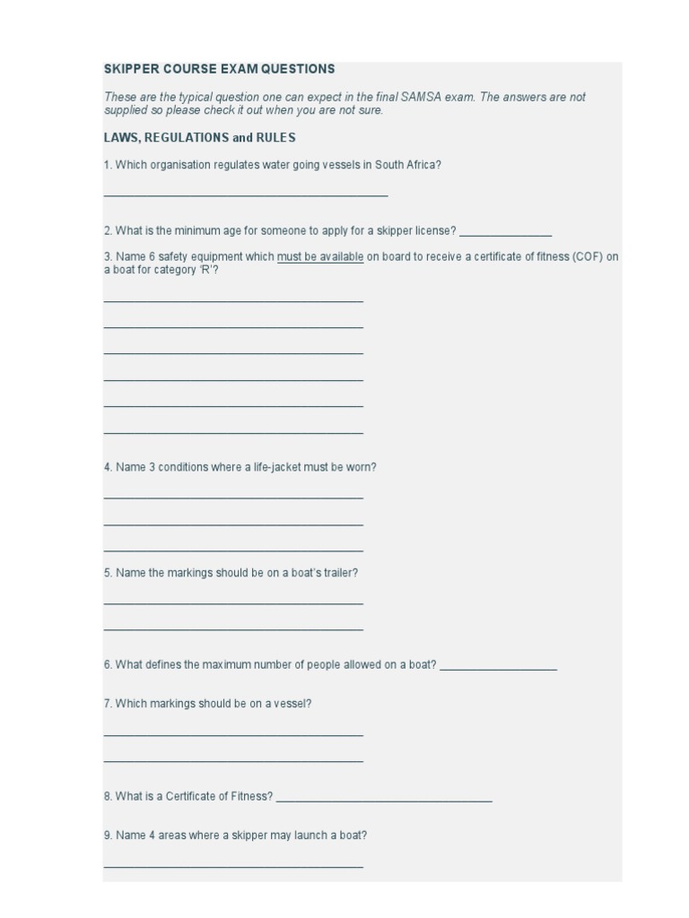 Practice Exam | PDF | Compass | Water Transport