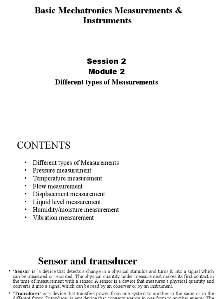 BMMI Unit 2 - Session 2 | PDF | Flow Measurement | Thermocouple