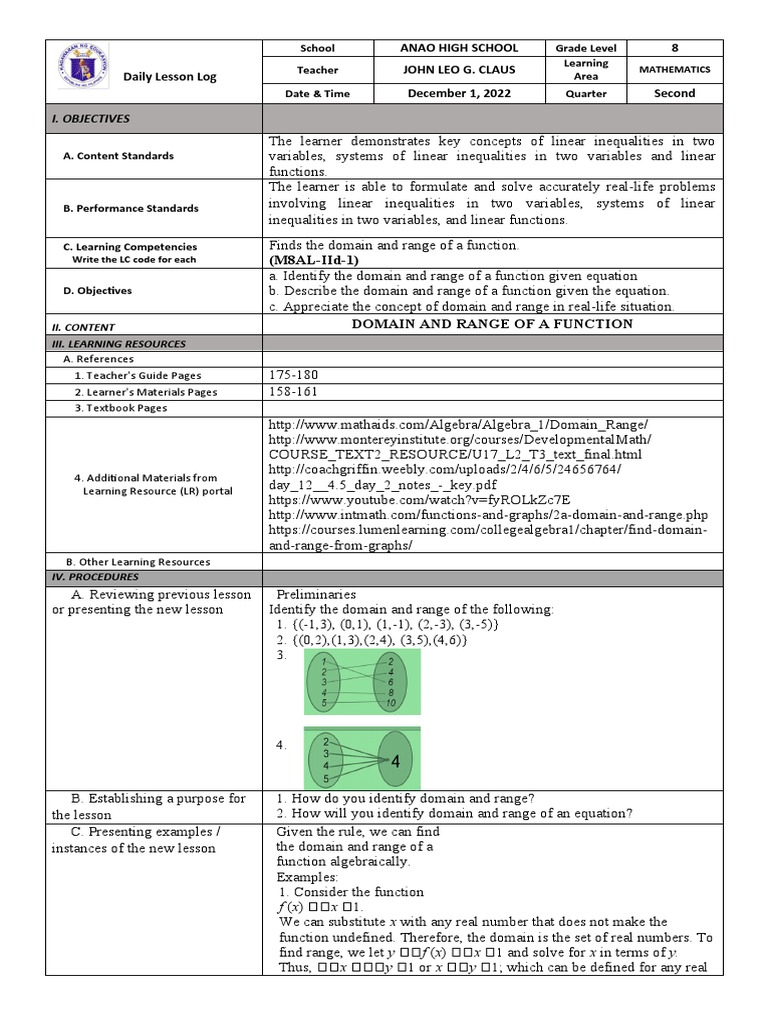 DLP December 2, 2022 | PDF | Function (Mathematics) | Equations