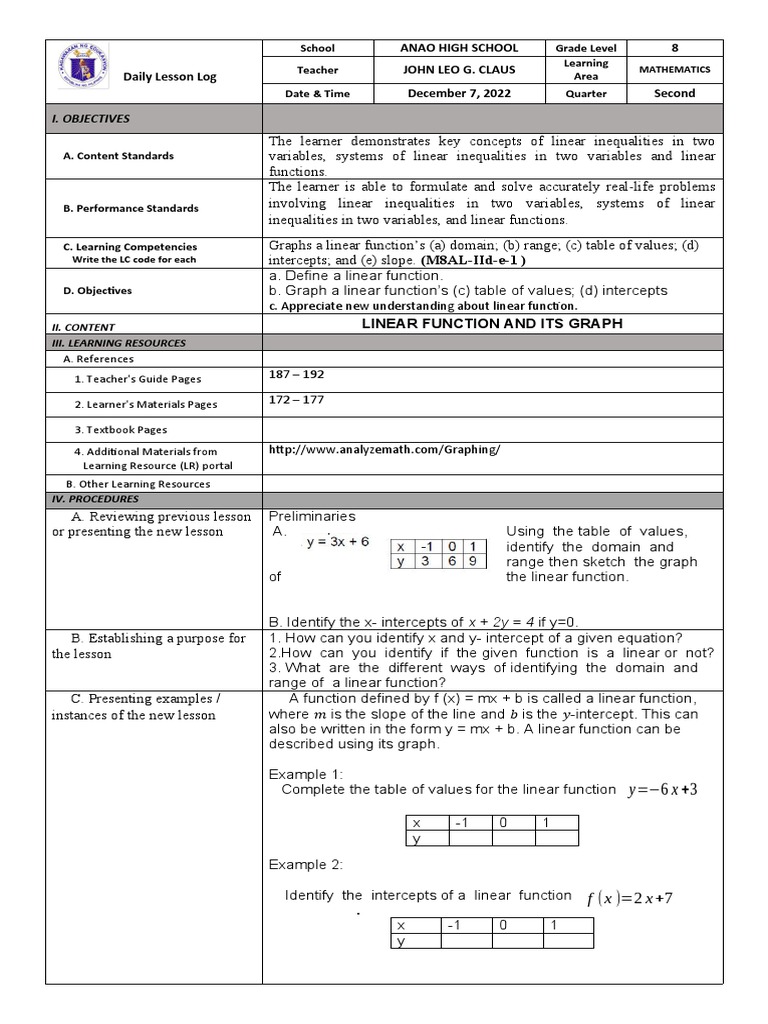 DLP December 7, 2022 | PDF | Function (Mathematics) | Variable (Mathematics)