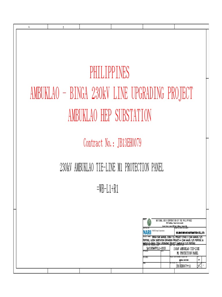 230kV Ambuklao Tie-Line Protection Panel | PDF | Technology & Engineering