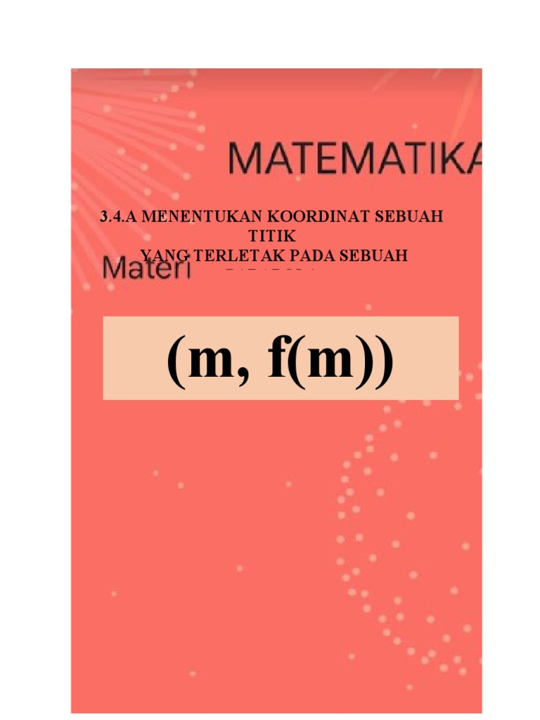3.4a Menentukan Koordinat Titik Pada Parabola-1 | PDF
