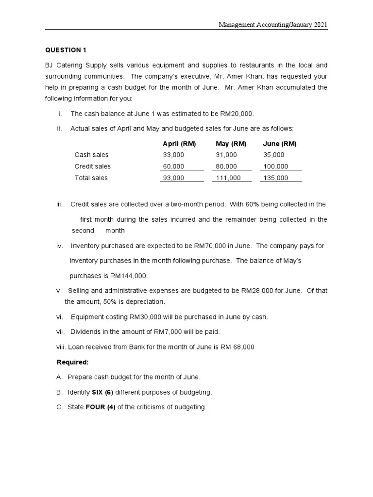 TUTORIAL TOPIC 5 - Cash Budget | PDF | Inventory | Credit