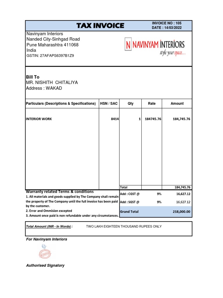 GST-Invoice-Mr. Nishith | PDF