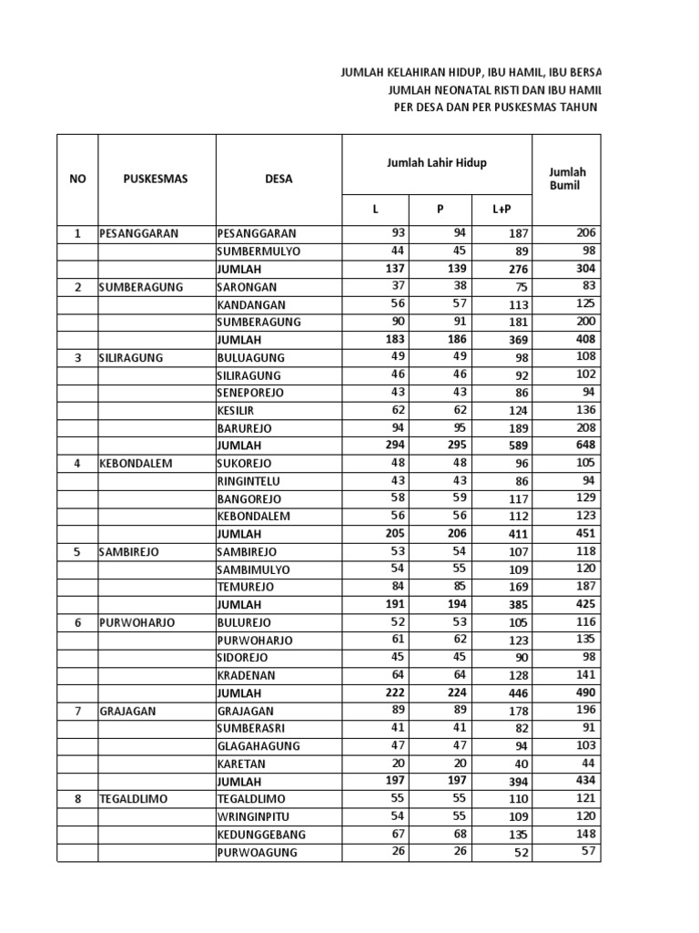 Lahir Hidup, Bumil, Bulin, Neonatal Risti, Bumil Risti 2023 Ok | PDF