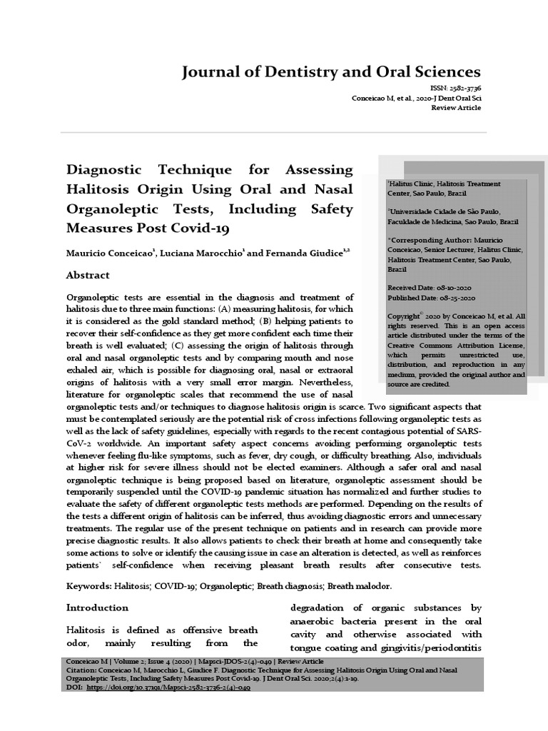 Journal of Dentistry and Oral Sciences | Download Free PDF | Human Nose ...