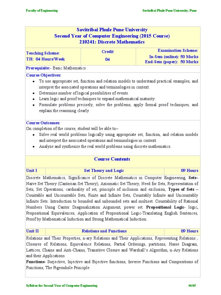 DM Syllabus and Book List1 | PDF | Set (Mathematics) | Group (Mathematics)