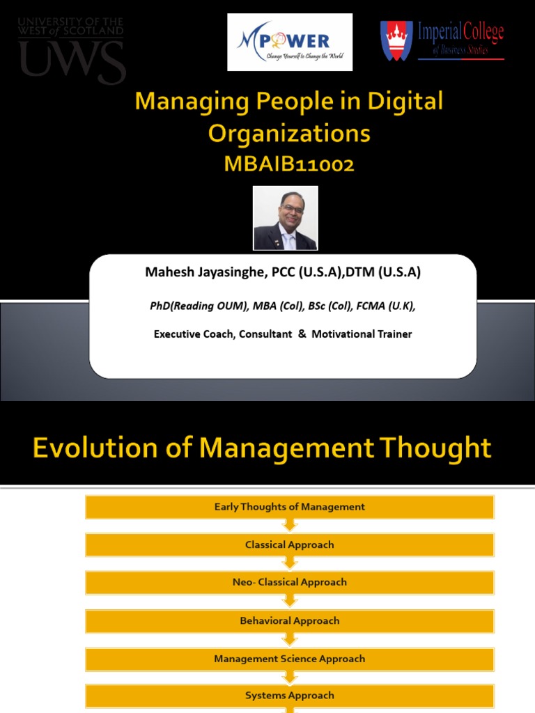 MBA Evolution of Management Thought - Tute | PDF | Business | Economies