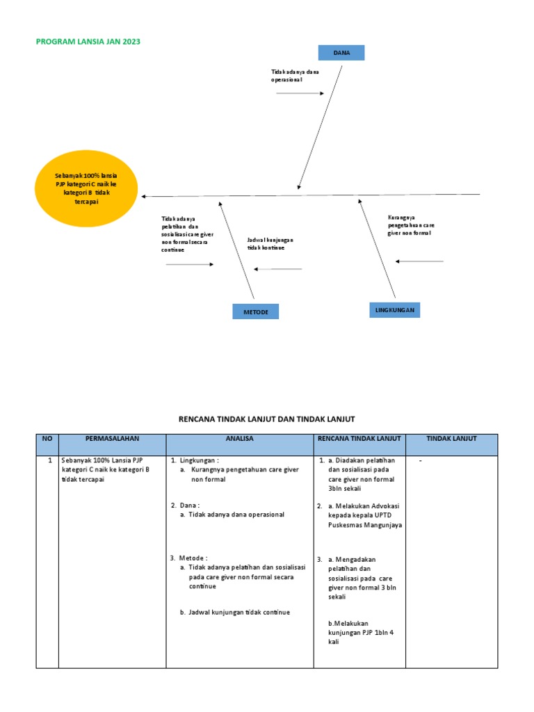 Fishbone +RTL Program Lansia | PDF