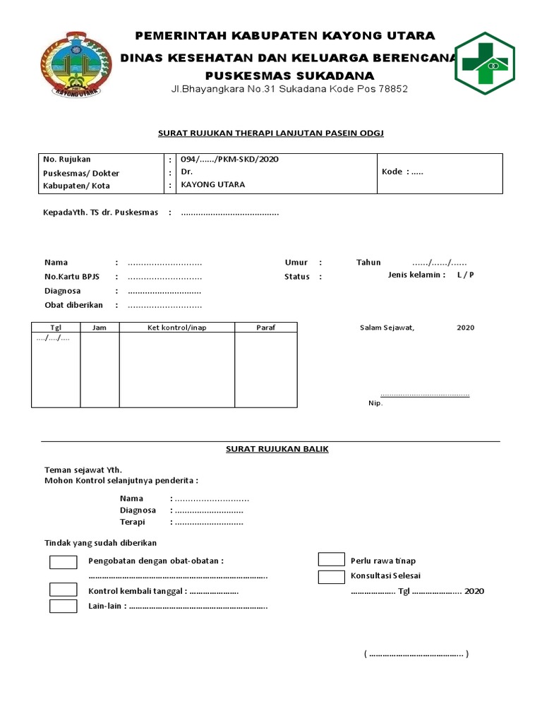 Contoh Surat Rujukan BPJS | PDF