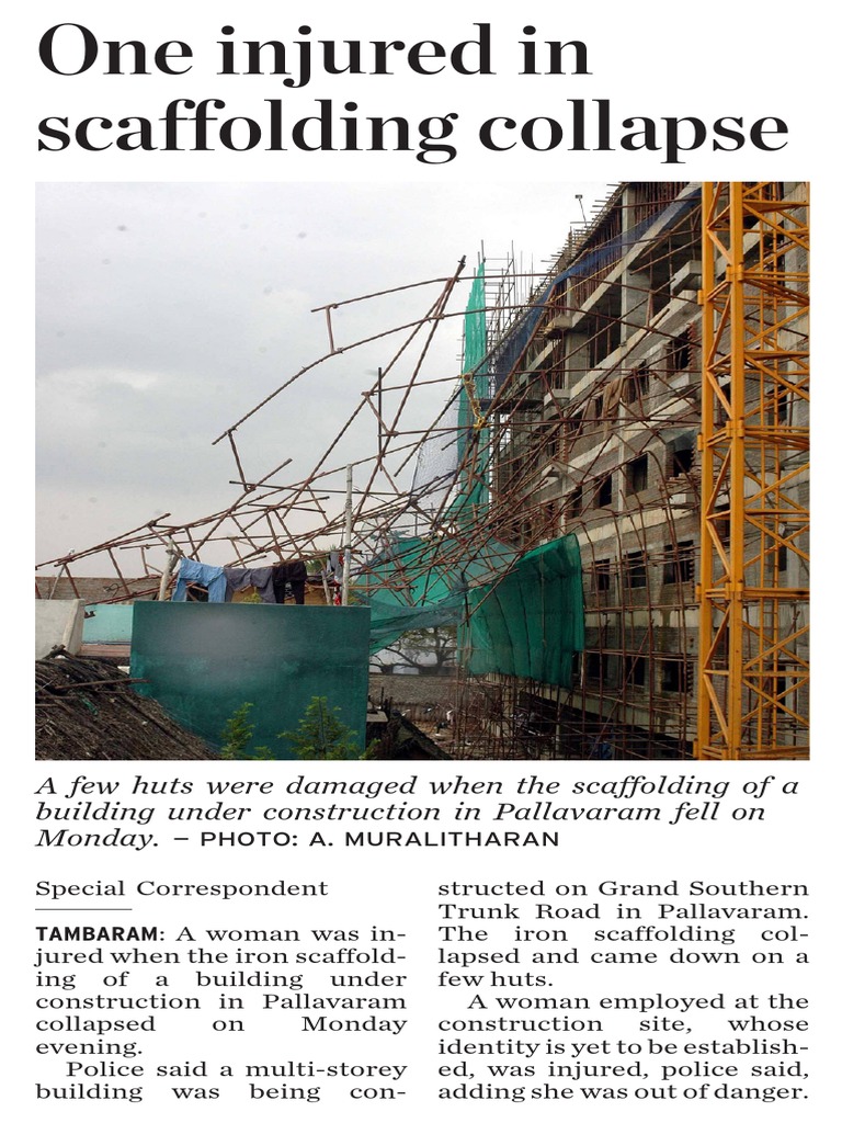 Scaffolding Collapse Injures Worker | PDF