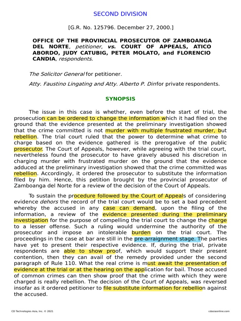 Office of The Provincial Prosecutor | PDF | Prosecutor | Trials