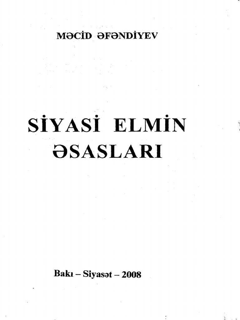 Siyasi Elmin Əsasları | PDF