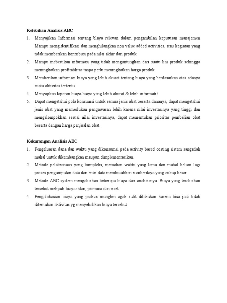 Kelebihan Kekurangan ABC-VEN | PDF