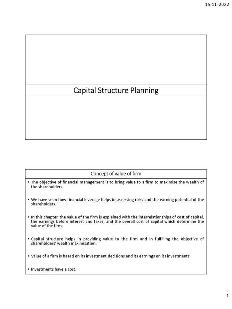 Capitalstructureplanning 1 | PDF | Capital Structure | Cost Of Capital