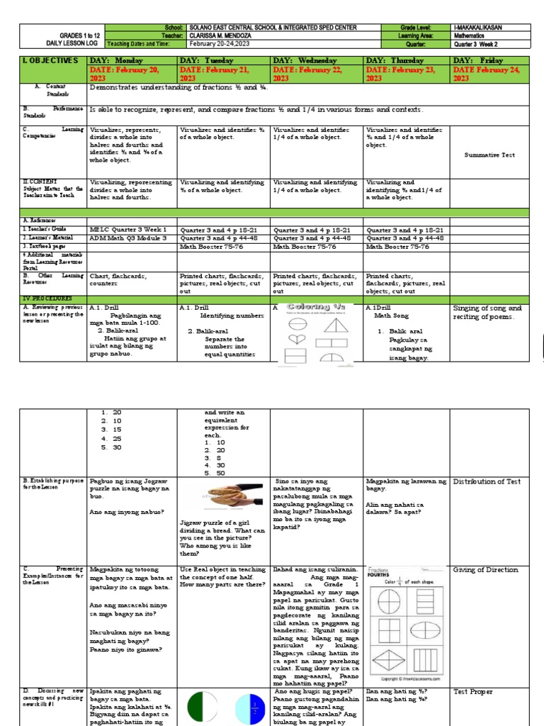 DLP Math Quarter 3 Week 2 | PDF | Behavior Modification | Cognition