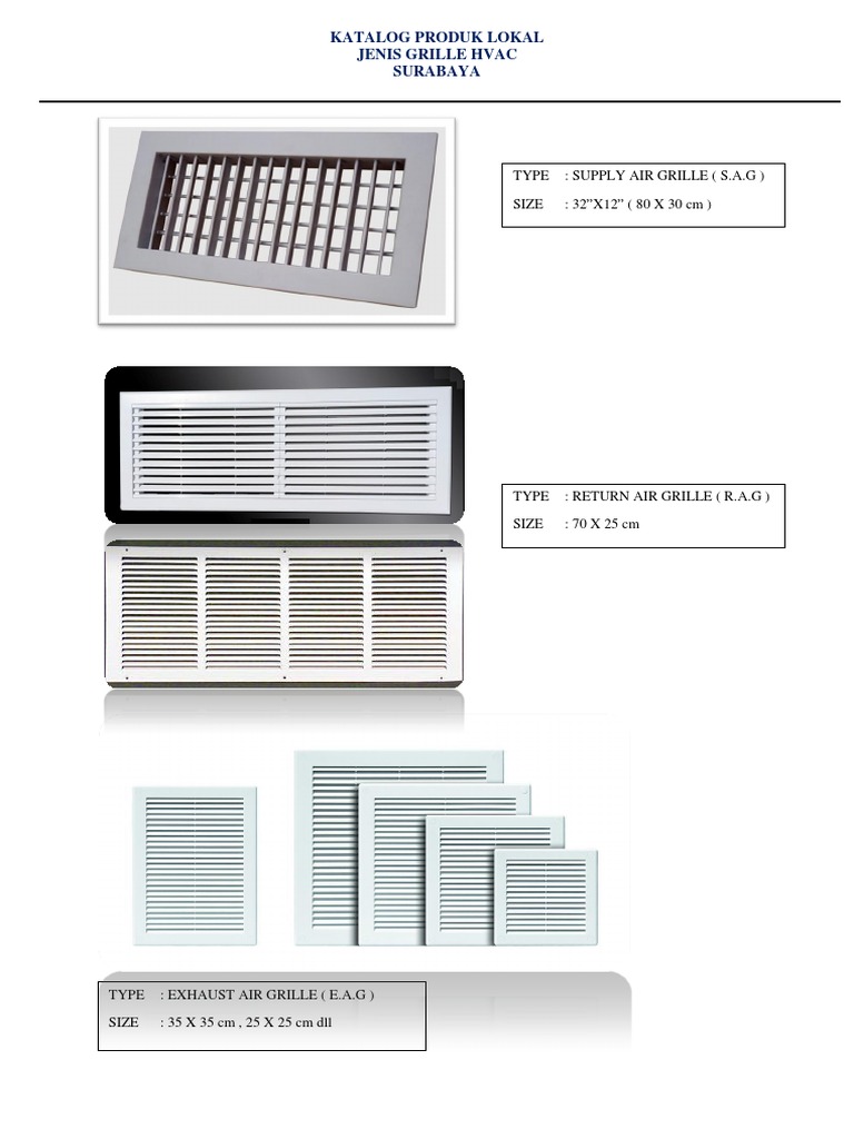 HVAC Grille Product Catalogue Surabaya | PDF | Home & Garden