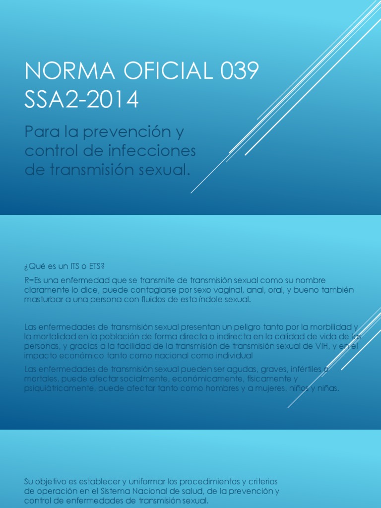 Normas para la prevención y control de infecciones de transmisión ...