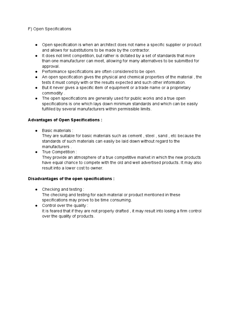 F) Open Specifications | PDF