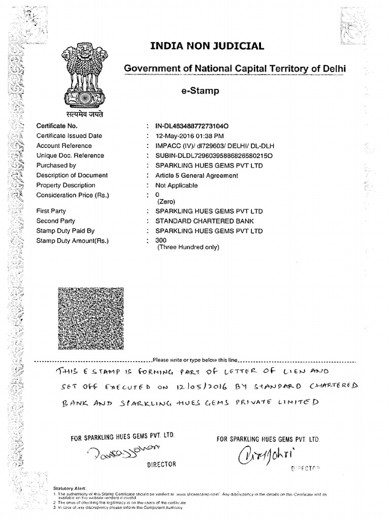 Sparkling-Letter of Lien Setoff | PDF