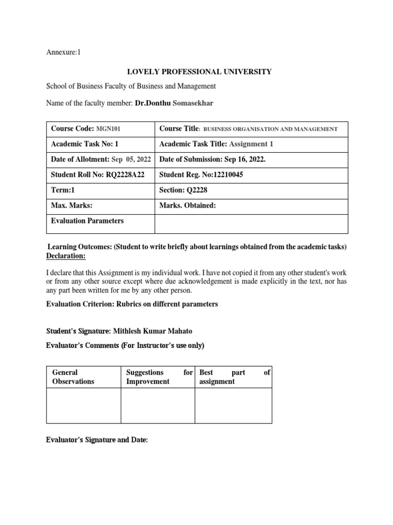 RQ2228A22 Assignment 1 MGN101 Mithlesh | PDF | Tourism | Small And Medium Sized Enterprises