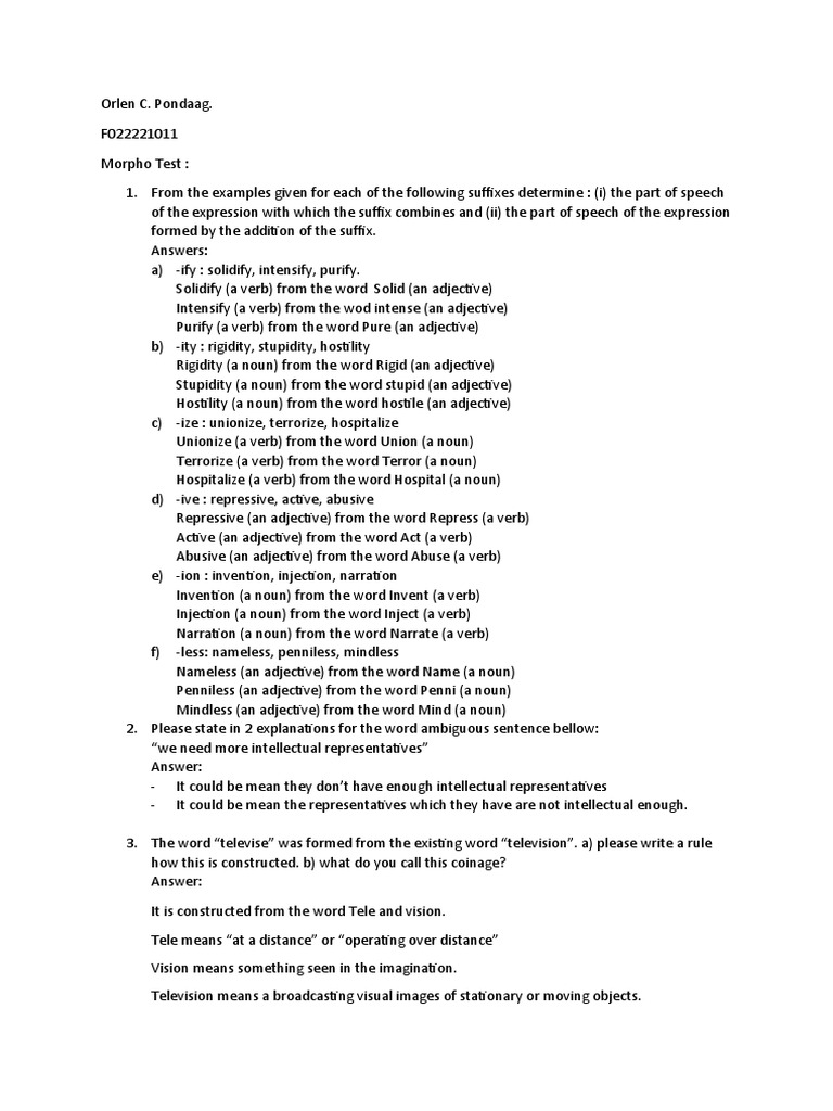 Orlen . morpho test | PDF