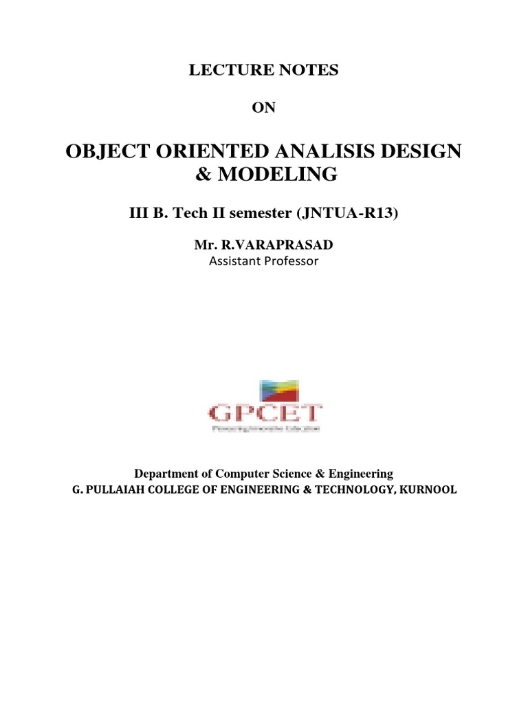Ooad Unit Ii Pdf Class Computer Programming Inheritance Object 3928