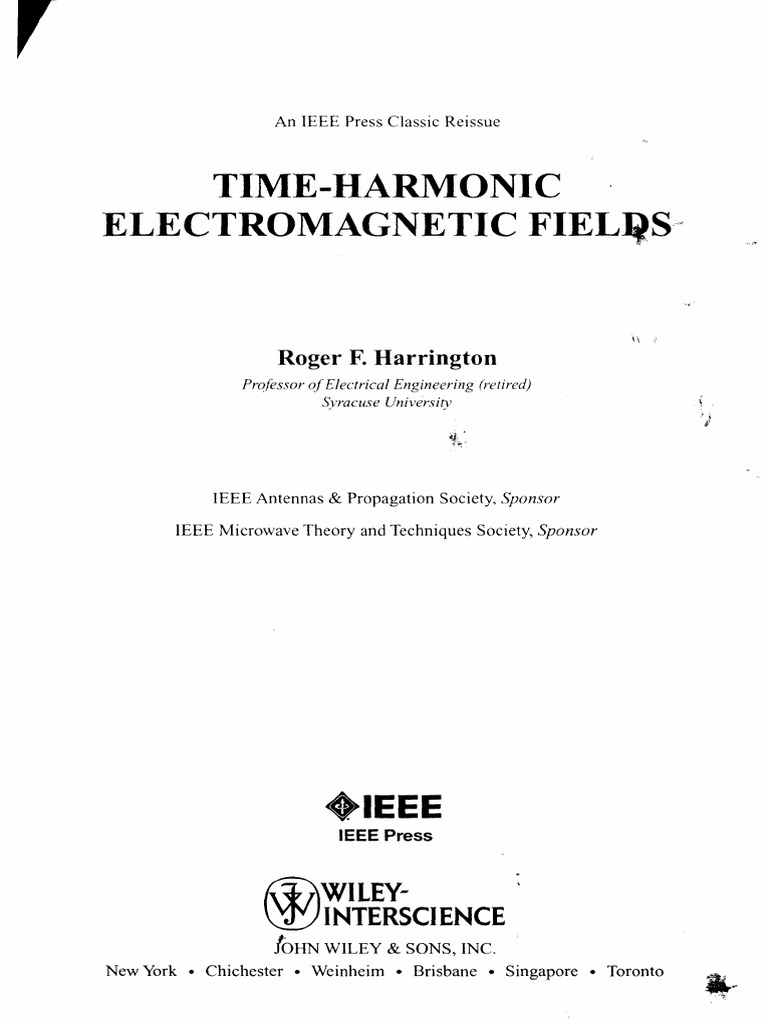 Time-harmonic Electromagnetic Fields (IEEE Press,) (491s) Harrington R ...