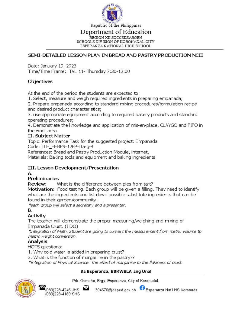 Cot q2 | PDF | Baking | Breads