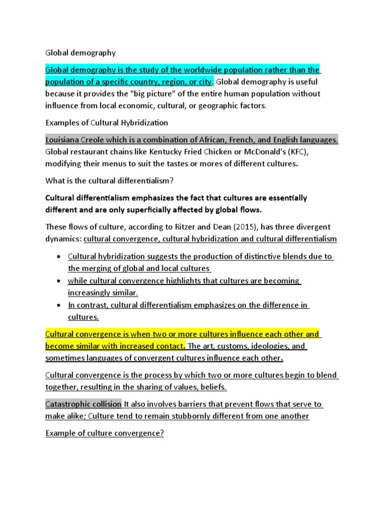 Contemporary World Report Final | PDF | Globalization | Demography
