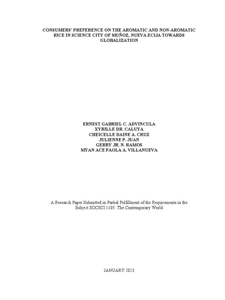 Research Manuscript - SocScie1105 | PDF | Economic Globalization ...