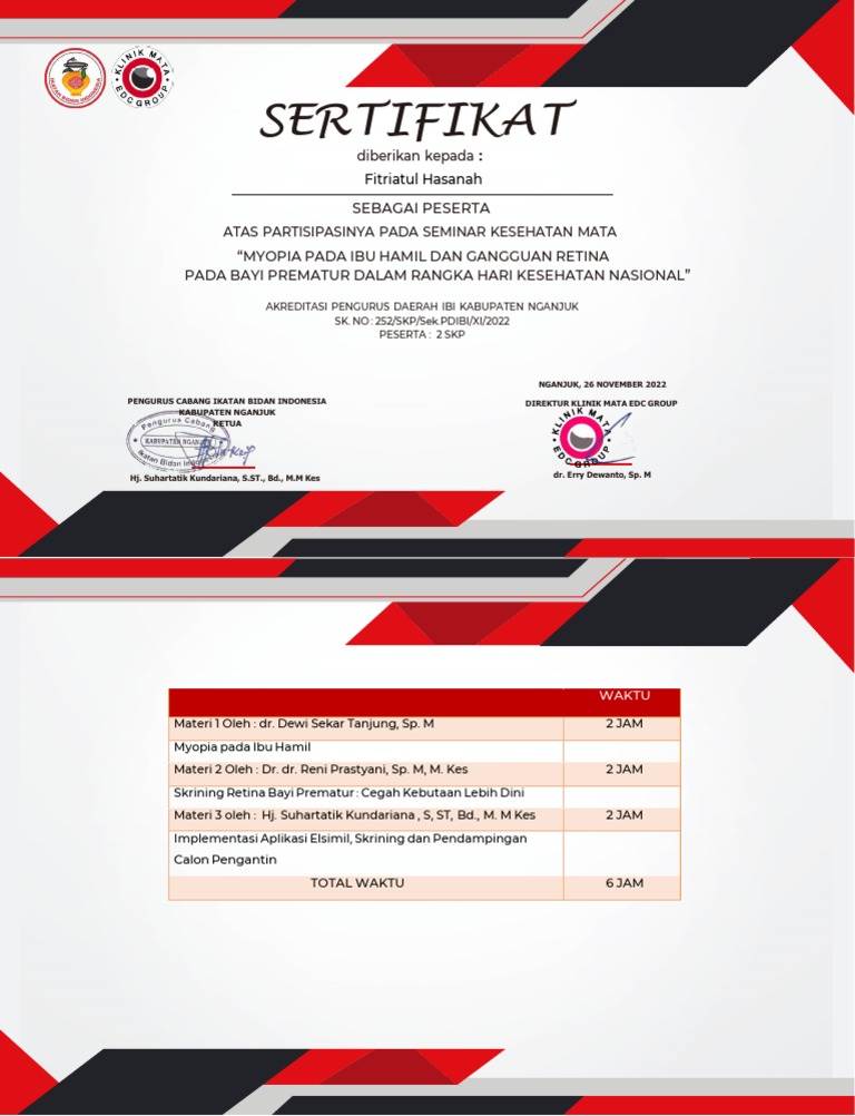 SERTIFIKAT IBI - Fitriatul Hasanah | PDF