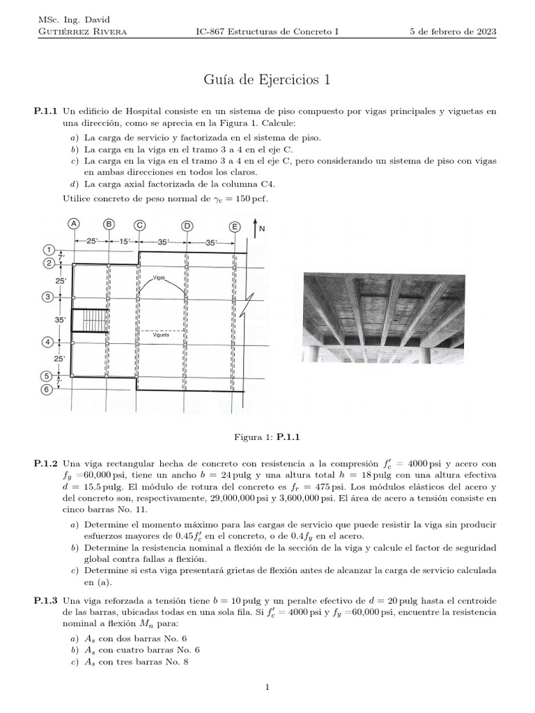 IC-867 - Guia de Ejercicios 1 | PDF | Viga (Estructura) | Hormigón