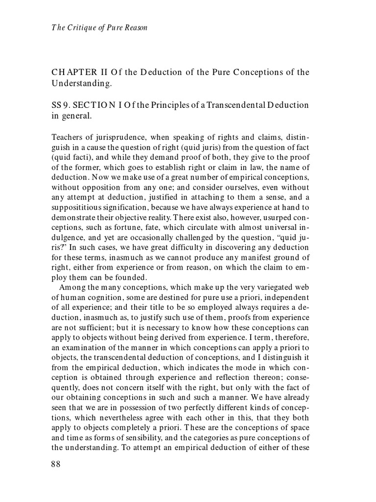 CPR KANT (1) - Compressed - 88-161 | PDF | Critique Of Pure Reason | A Priori And A Posteriori