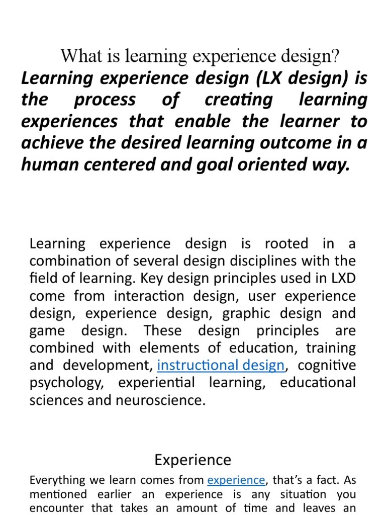 What Is Learning Experience Design | Download Free PDF | Learning ...