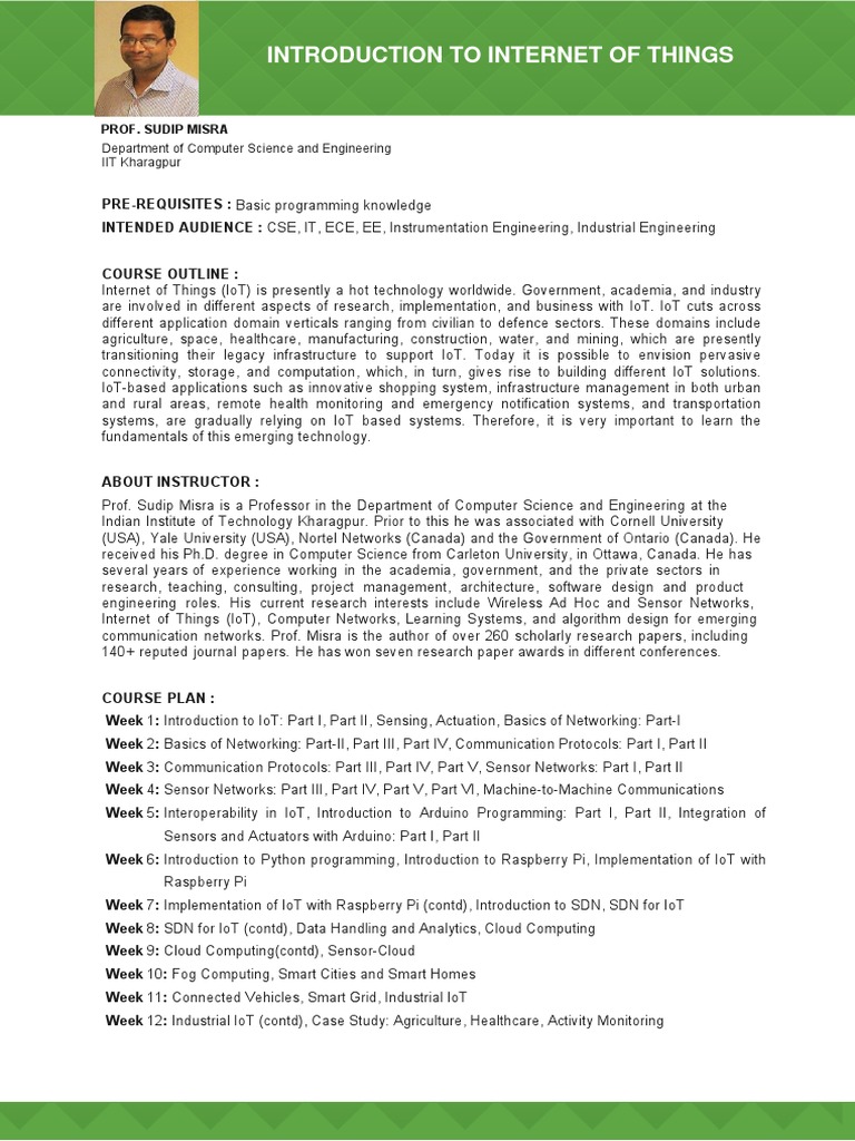 NPTEL Syllabus | PDF | Internet Of Things | Engineering