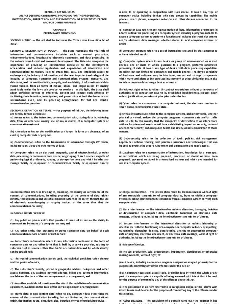 Ra 10175 | PDF | Security | Computer Security