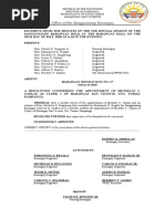 Barangay Resolution Sample | PDF | Government