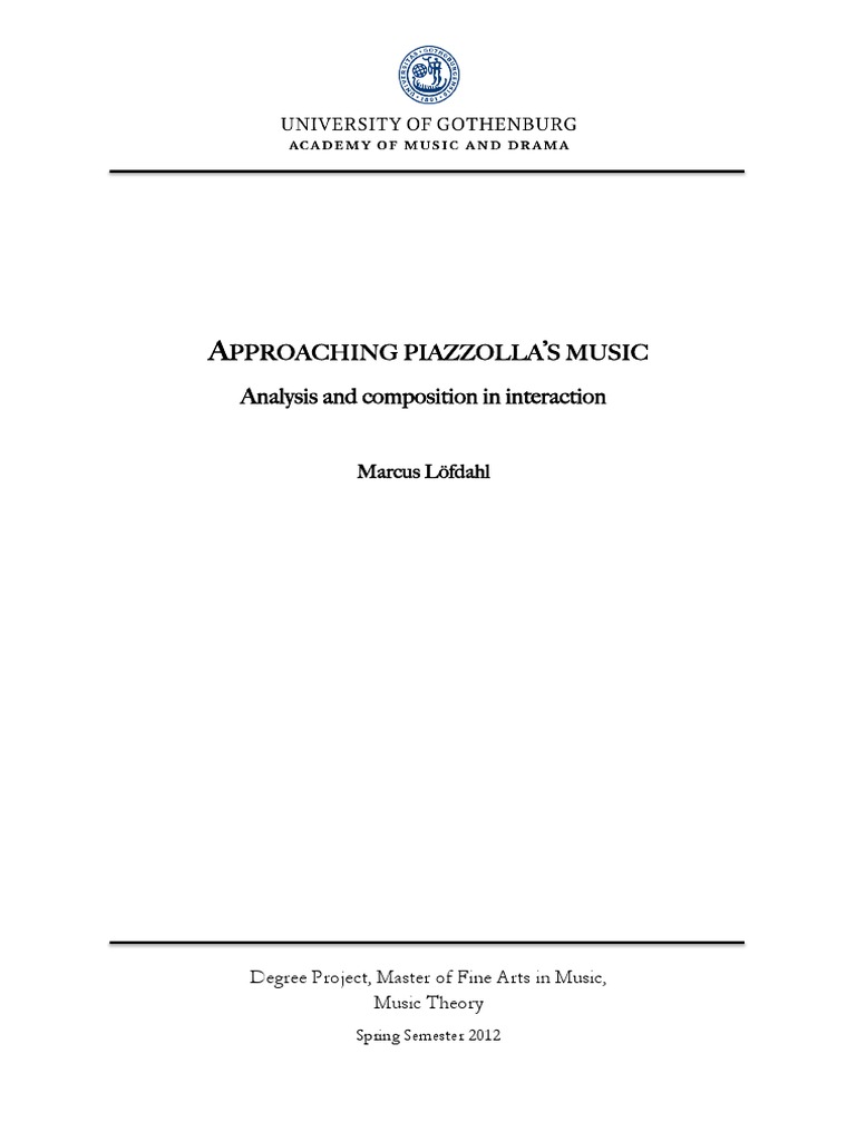 Piazzolla-Music-Analysis - 1 | PDF | Harmony | Chord (Music)